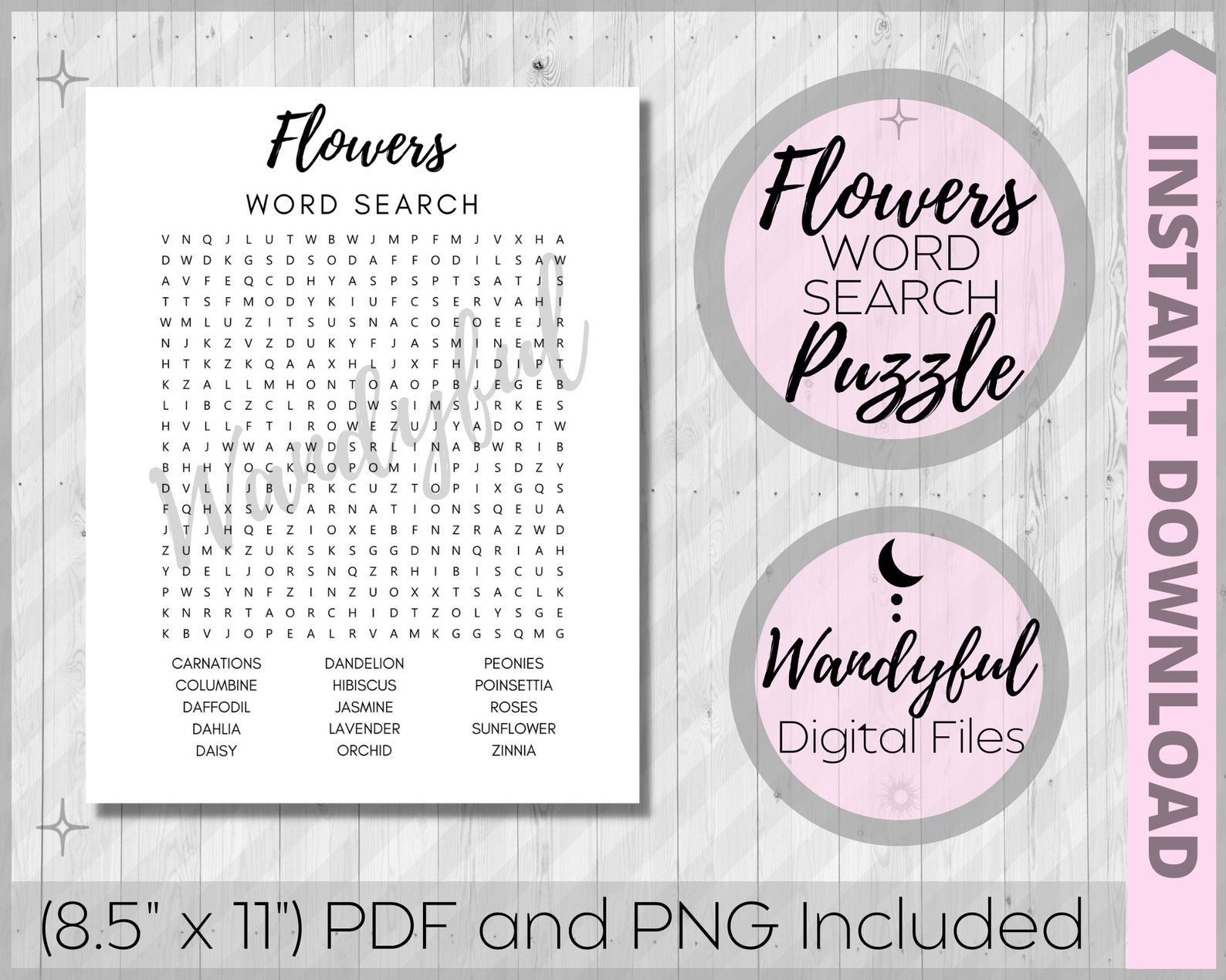 Flowers Word Search Puzzle Printable Word Search Puzzle Printable ...