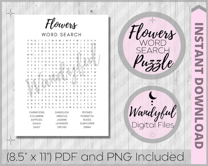 Flowers Word Search Puzzle Printable Word Search Puzzle Printable ...
