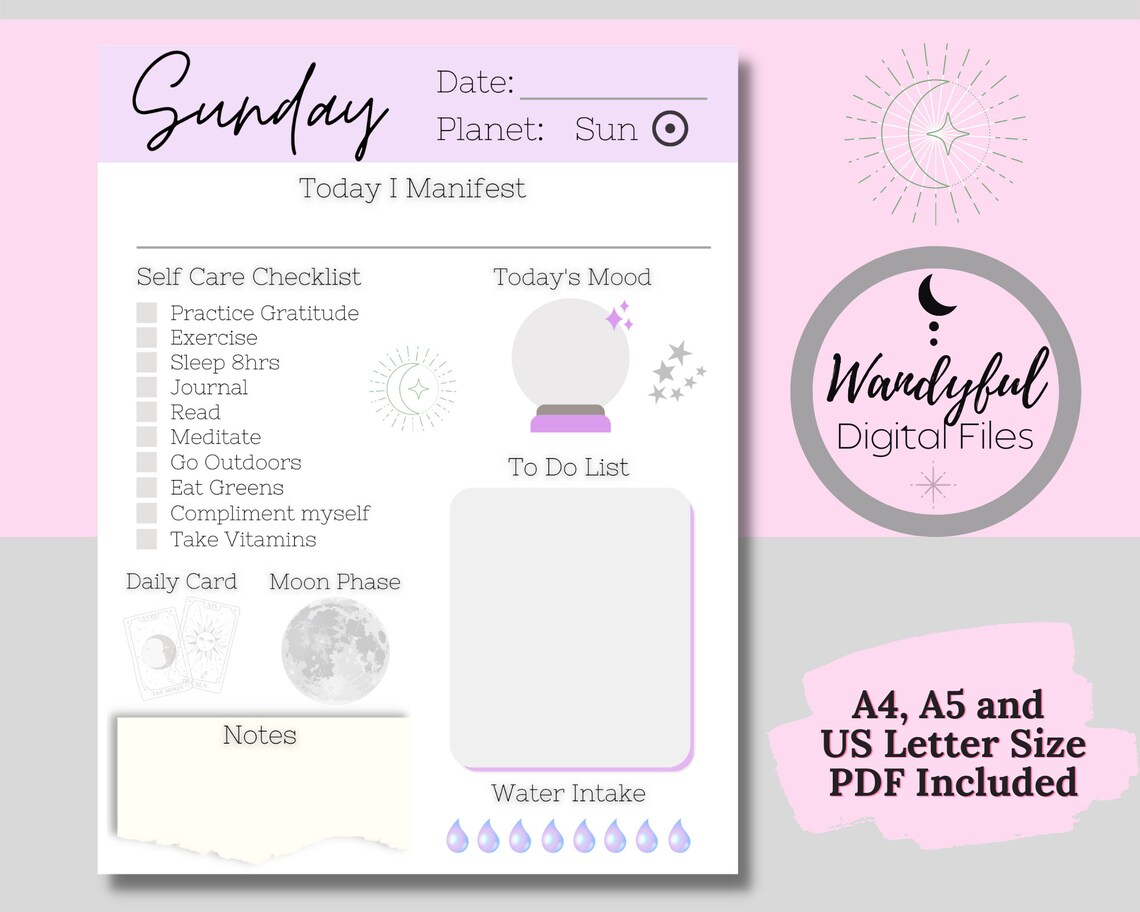Magical Daily Planner Witch Printables Printable Witch - Etsy