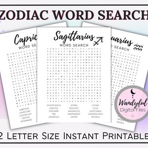 Zodiac Word Search Puzzles | Printable Word Search | Zodiac Word ...