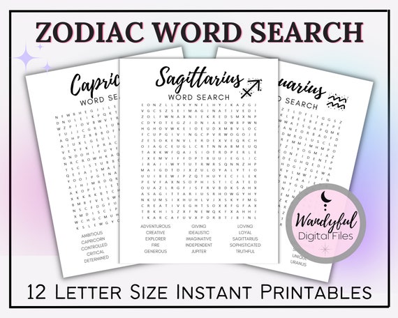 Zodiac signs word search 60 photos - Astrologytoyou.com