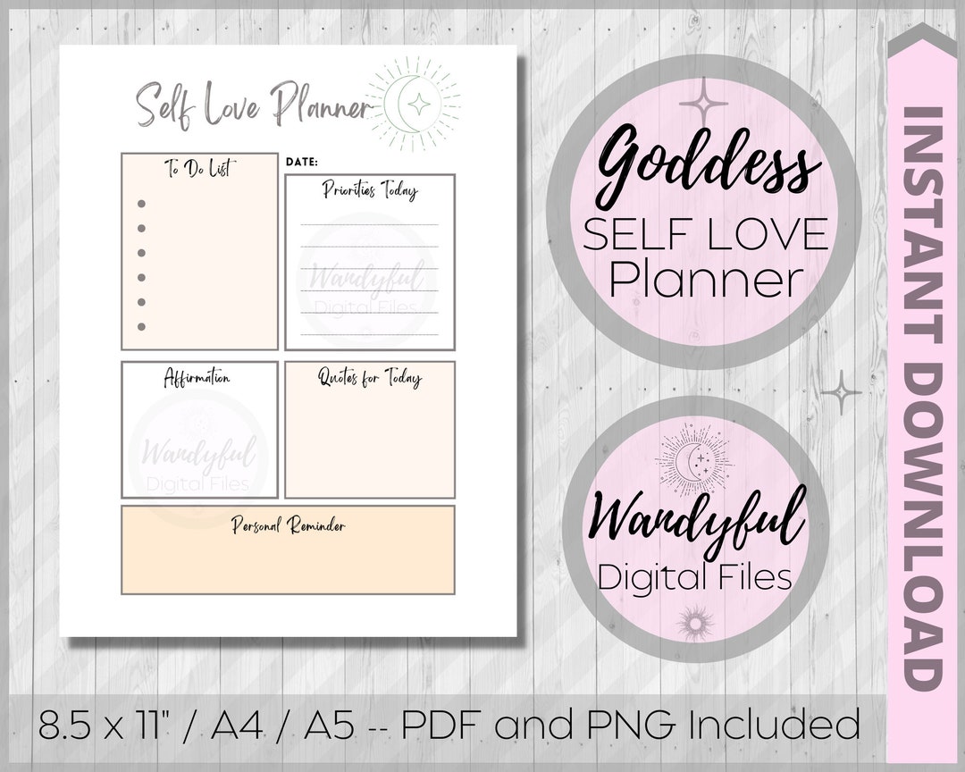 Self Love Planner | Goddess Planner Page | Printable Self Love Plan ...