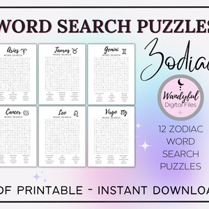 Zodiac Word Search Puzzles | Printable Word Search | Zodiac Word ...