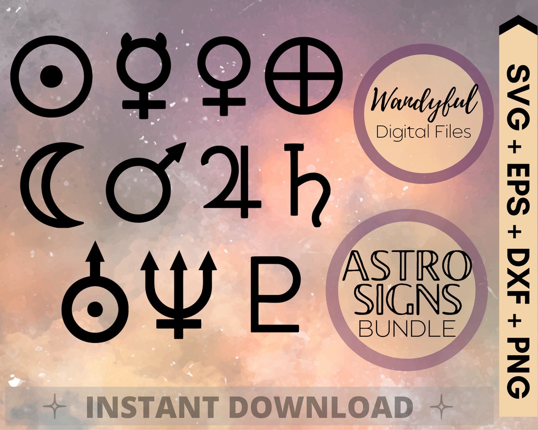 Planets Signs SVG - Planet Symbols Svg - Astrological Signs Svg ...