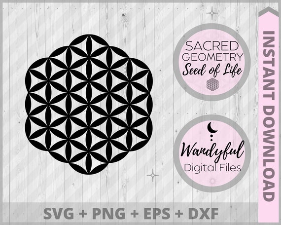 Geometric SVG Flower of Life Seed of Life Sacred | Etsy