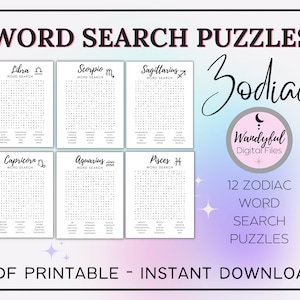Zodiac Word Search Puzzles | Printable Word Search | Zodiac Word ...