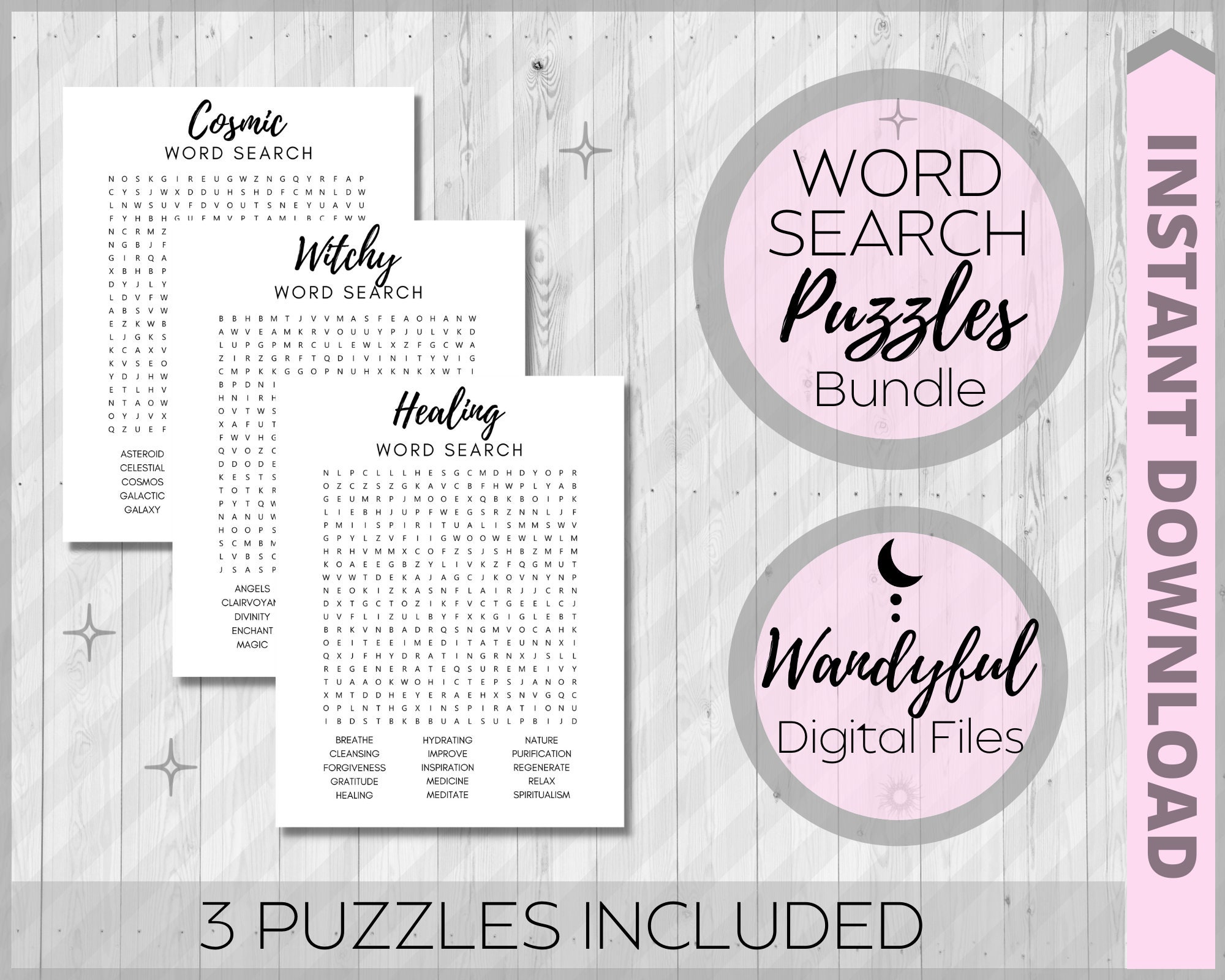 Word Search Puzzle Bundle | Healing Puzzle | Magical Puzzle | Digital ...