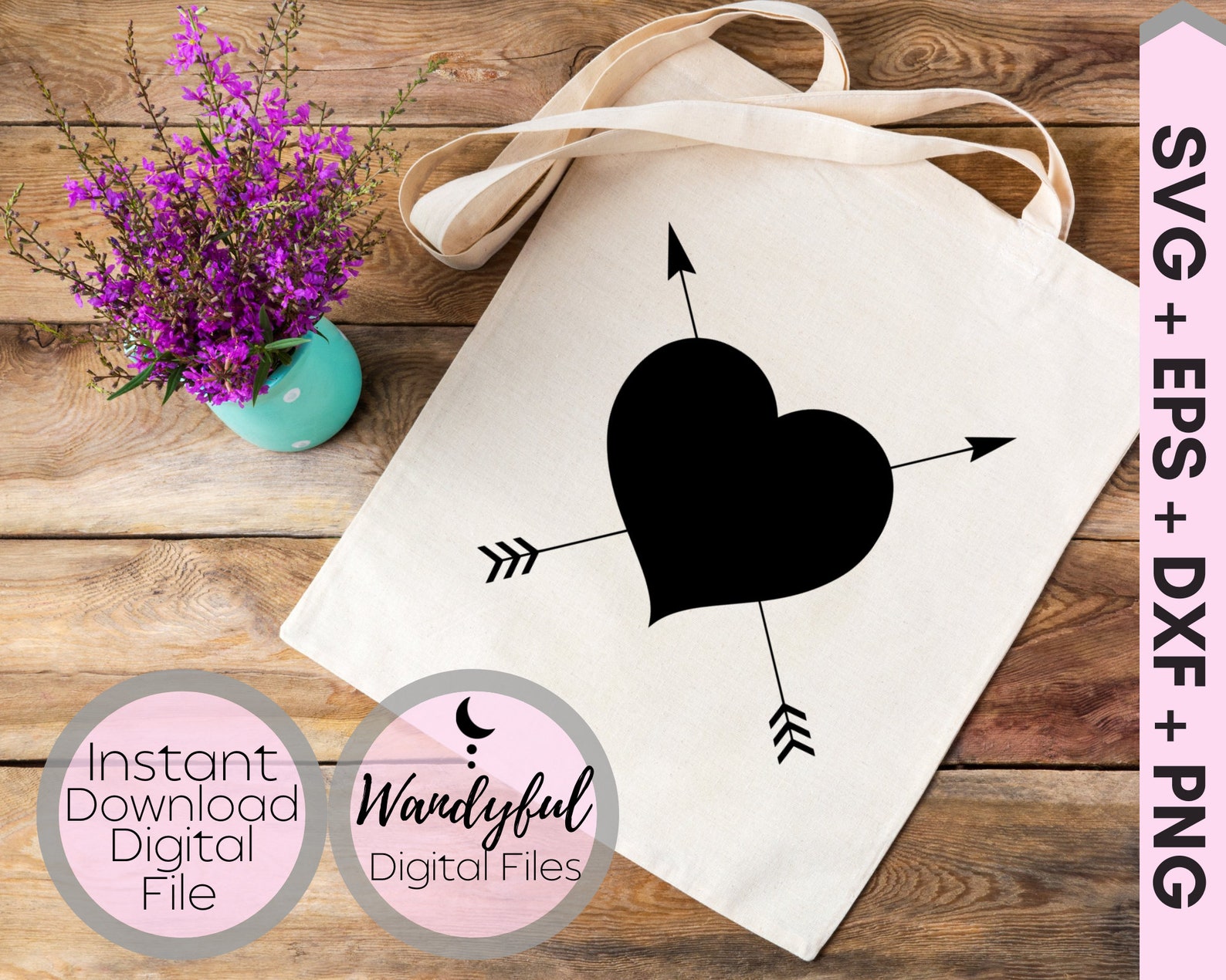 Heart and Arrow SVG Bundle Heart and Arrow Clipart | Etsy