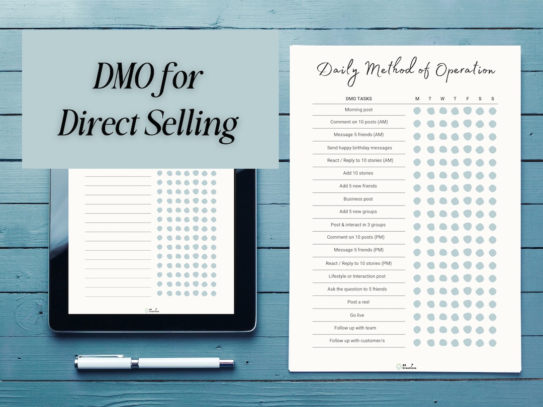 DMO Tracker // Daily Method of Operation// Direct Selling Tasks ...