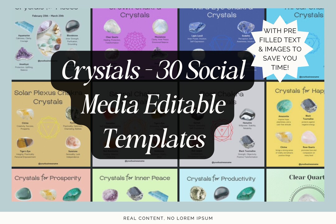 Crystal Social Media Templates: Zodiac, Chakra, Spiritual (digital ...