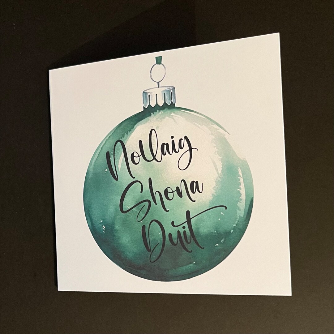 Irish Language Christmas Bauble Cards || Christmas Card Pack - Etsy