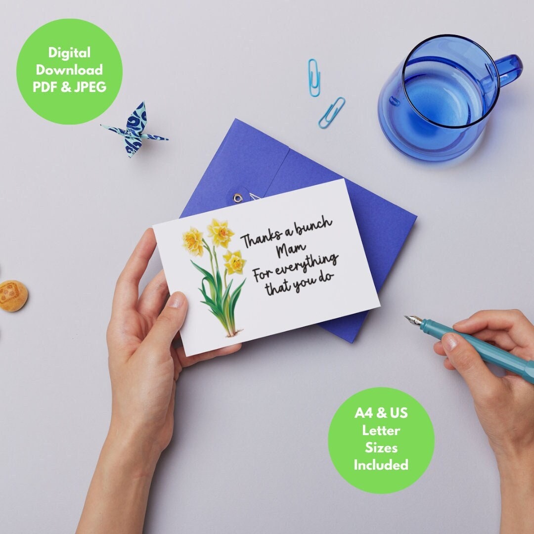 Mother's Day Card || Thank You Card for Mother || Digital Printable ...