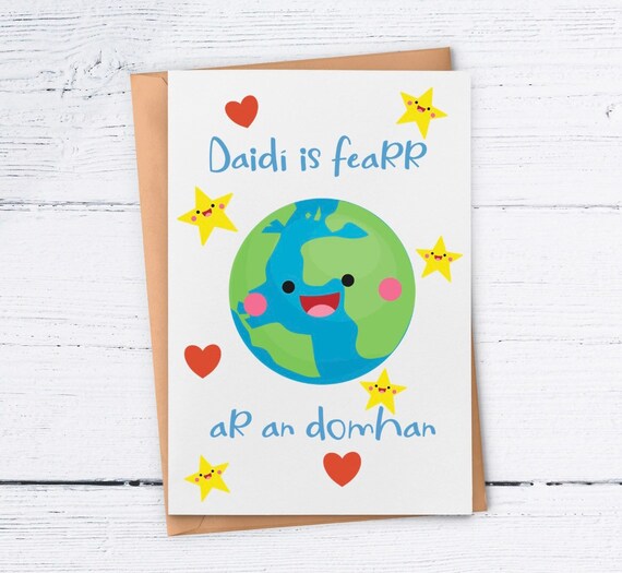 Irish Language Card for Daddys and Grandads - Etsy