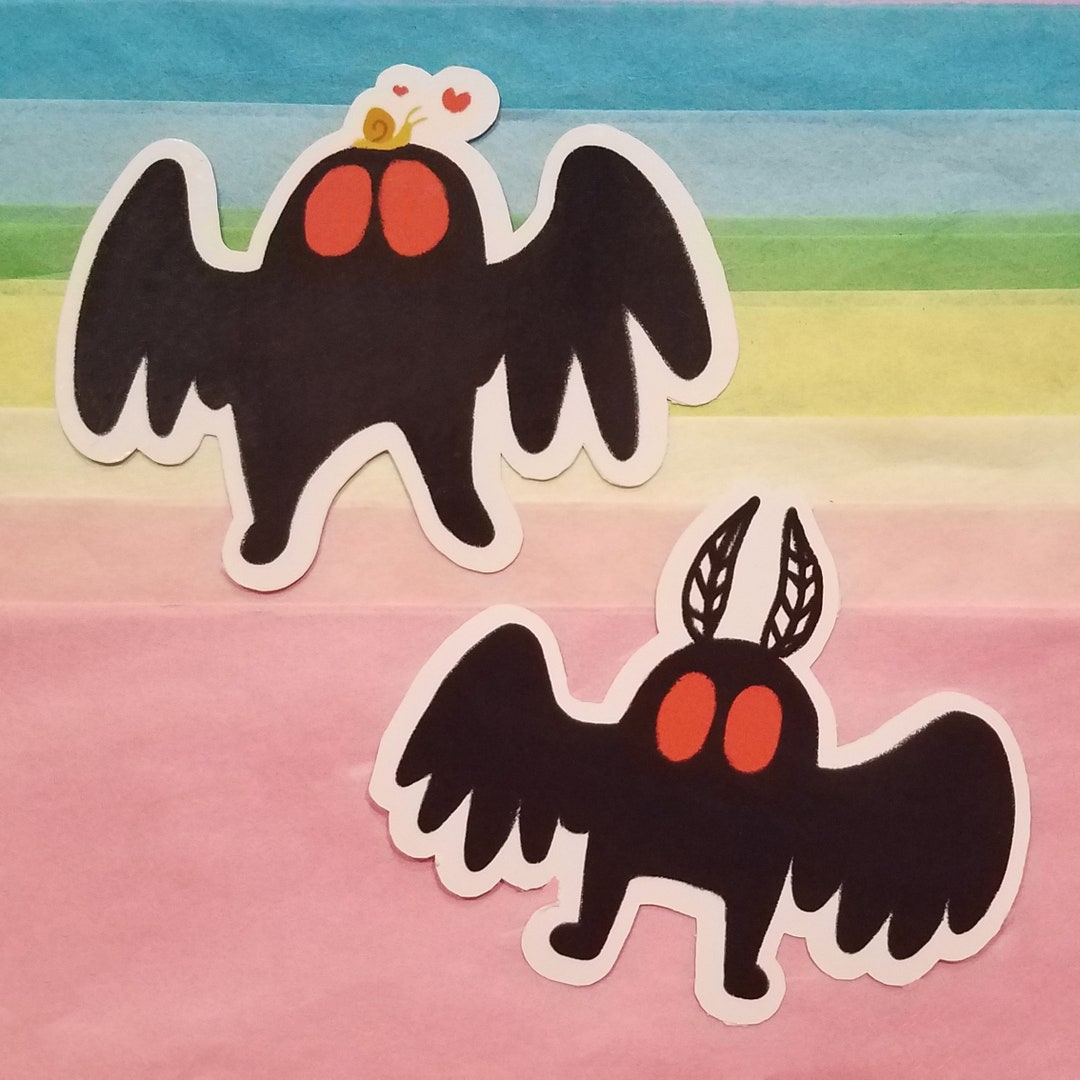 MOTHMAN Glossy Sticker // Cryptids, Spooky, Cute, Chibi Art, Baby ...
