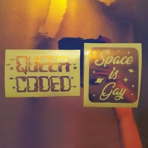 HOLOGRAPHIC GAY PRIDE Vinyl Sticker - Space is Gay / Queer Coded ...
