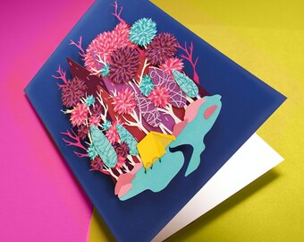 Fighting Bears in the Forest Greetings Card Strong Woman - Etsy UK