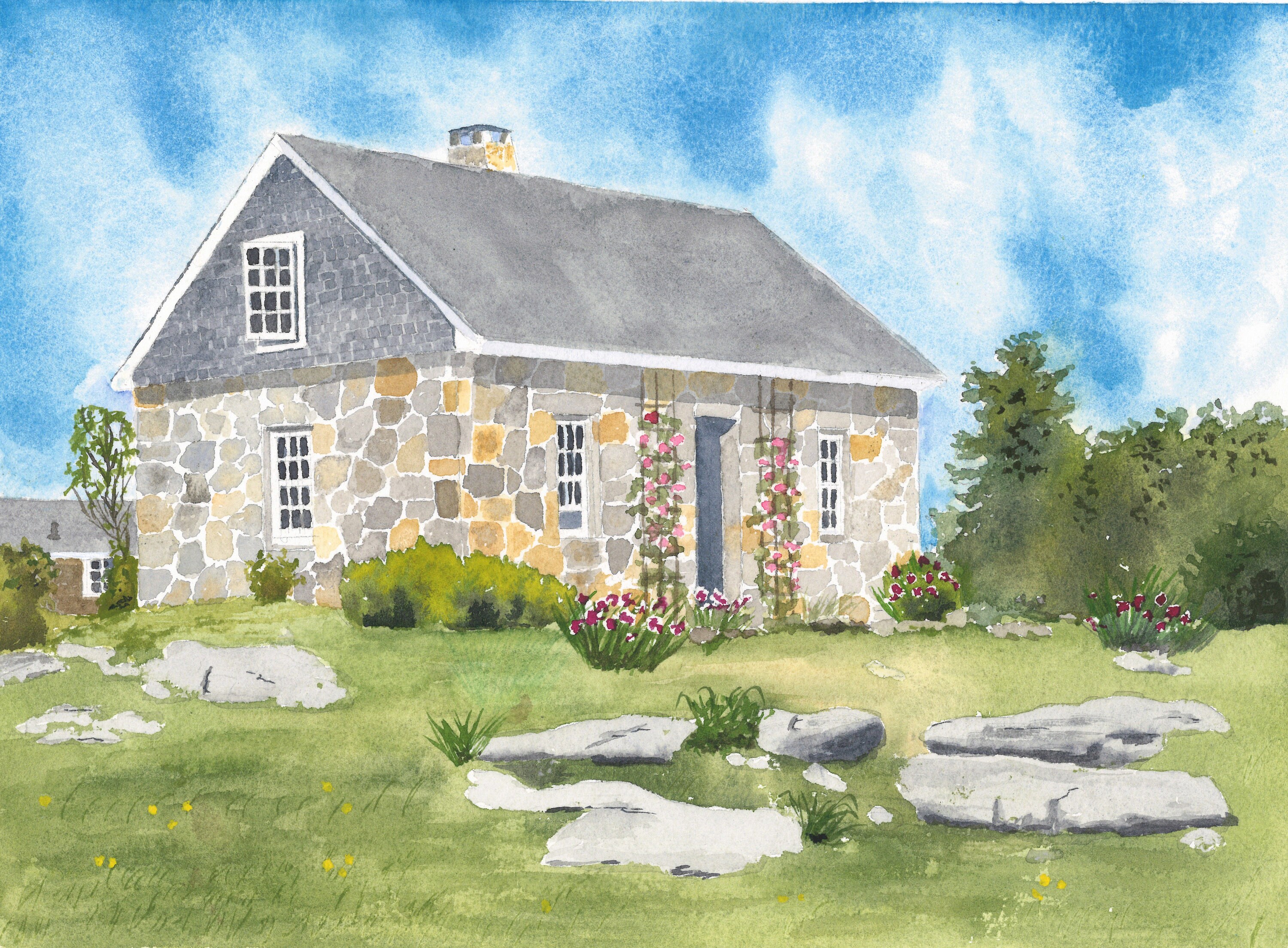 Giclee Print, the Parsonage, Watercolor Print Archival Print, Star ...