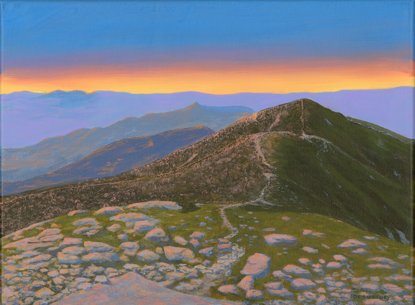 Giclee Art Print, Franconia Ridge Painting, White Mountains NH, Acrylic ...