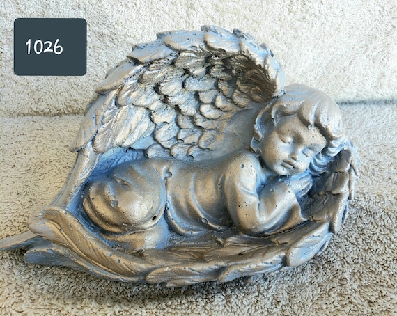 Laying Angel Cast Stone Angel Garden Decor Yard Art Angel - Etsy