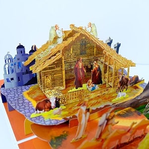 3D Nativity Christmas Religious Cards, 3D Pop up Christian Christmas ...