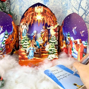 Nativity Scene Christmas Card, Religious Christmas Pop up Card 3D Pop ...