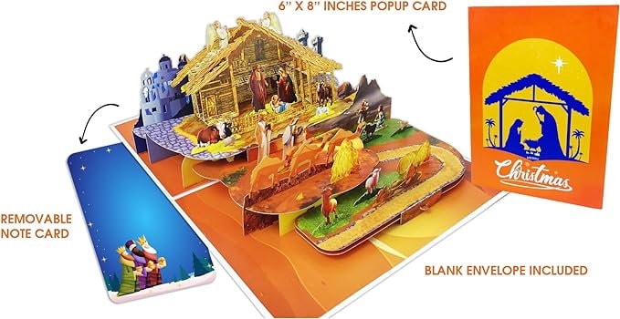 3D Nativity Christmas Religious Cards, 3D Pop up Christian Christmas ...