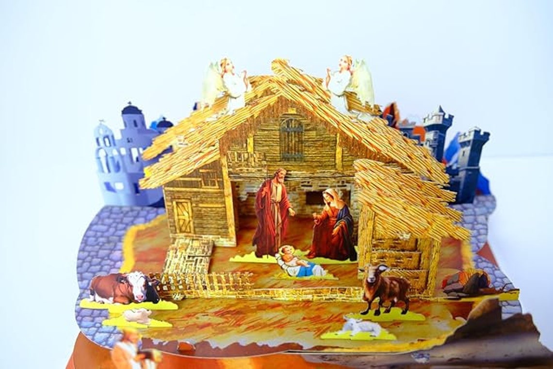 3D Nativity Christmas Religious Cards, 3D Pop up Christian Christmas ...
