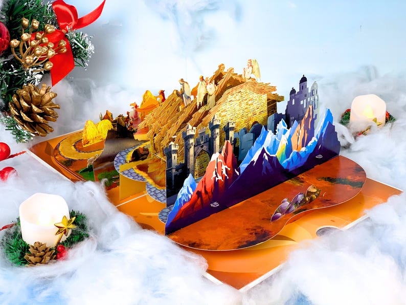 3D Nativity Christmas Religious Cards, 3D Pop up Christian Christmas ...