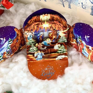 Nativity Scene Christmas Card, Religious Christmas Pop up Card 3D Pop ...