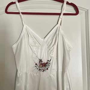Hand Embroidered Nightgown, Fawn and Floral Details, Silk Dress - Etsy