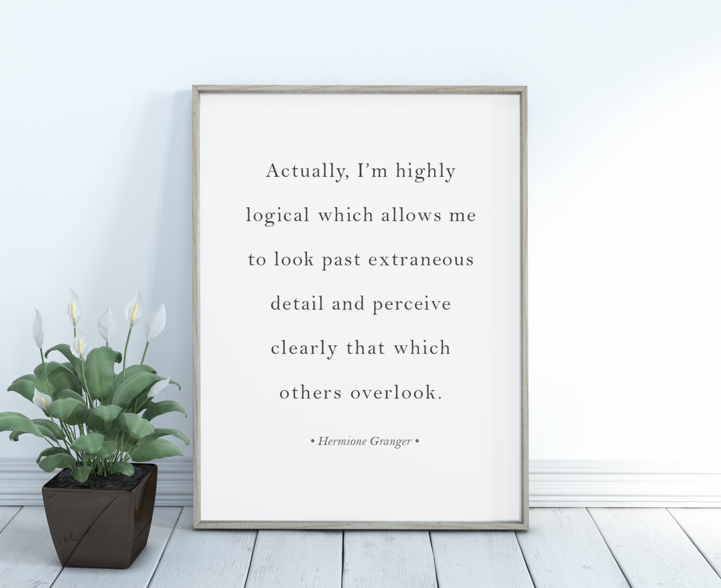 Hermione Granger Quote Printable Poster, Wall Art: "actually, I'm ...