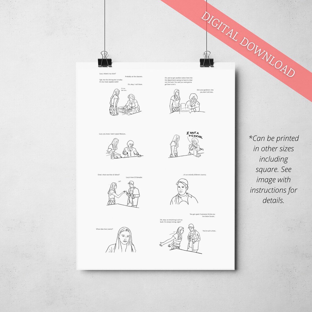 Clueless Movie Illustration, Printable Digital Download Wall Art With ...