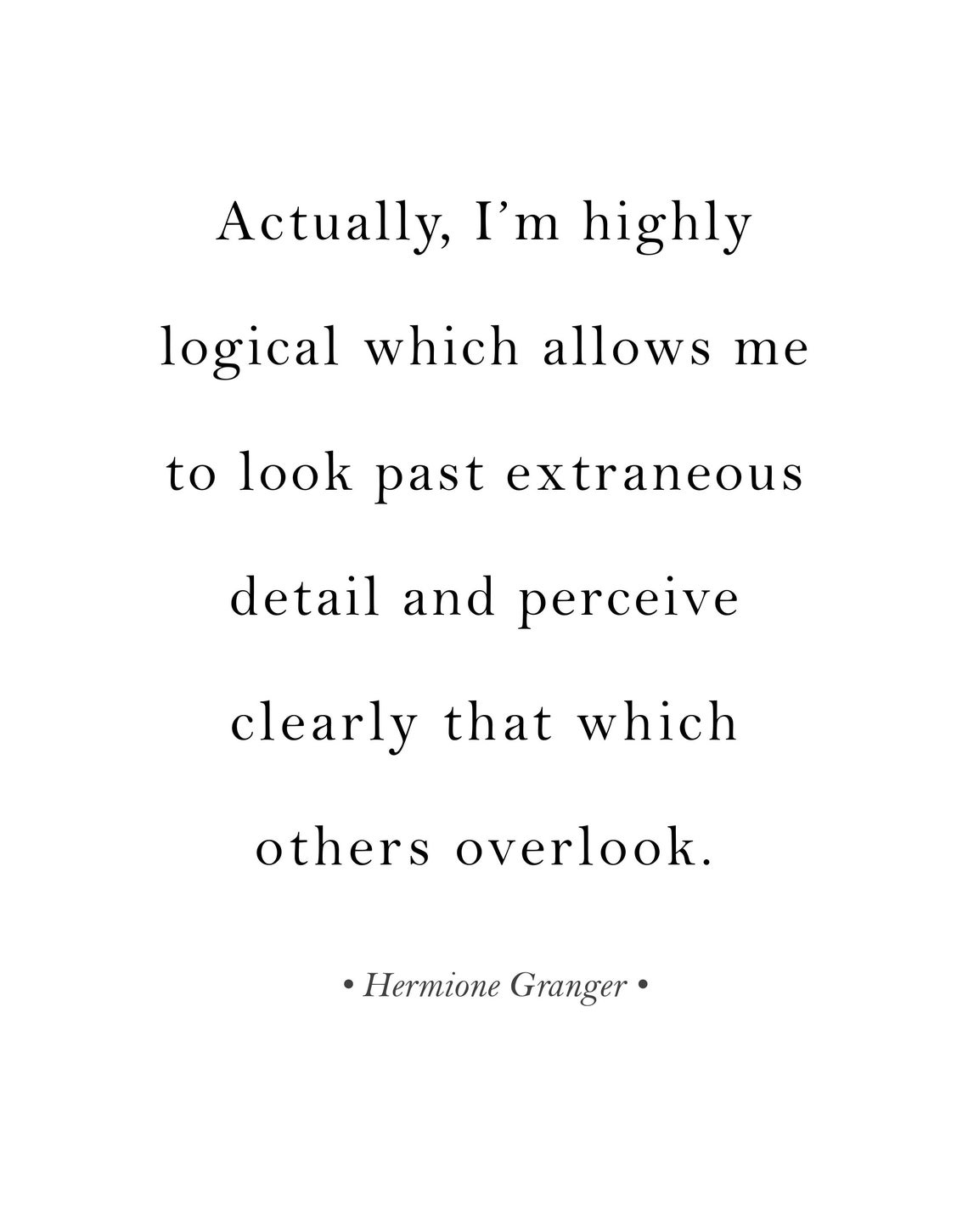 Hermione Granger Quote Printable Poster, Wall Art: "actually, I'm ...