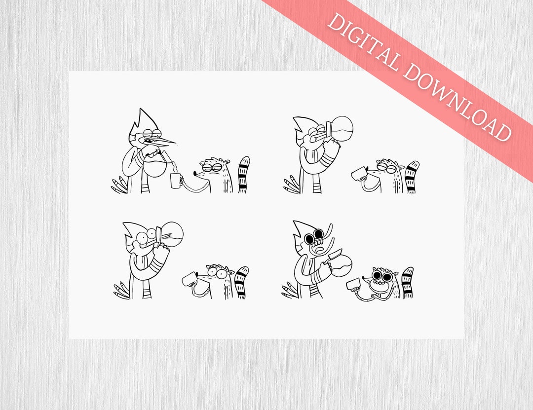 Regular Show Illustration, Printable Digital Download Wall Art ...