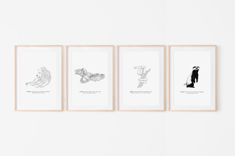 5 Harry Potter House Posters Minimalist Printable Wall Art | Etsy