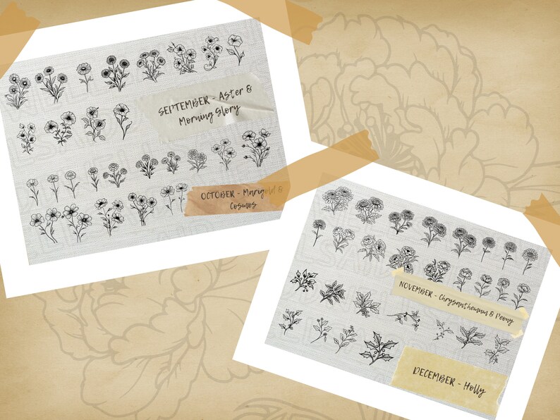180+ Birth Month Flower SVG + PNG Clipart Bundle - Transparent ...