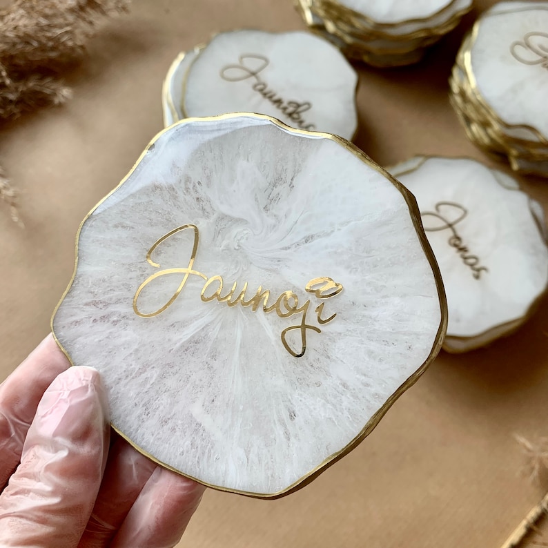 Wedding Place Cards HANDMADE Epoxy - Etsy
