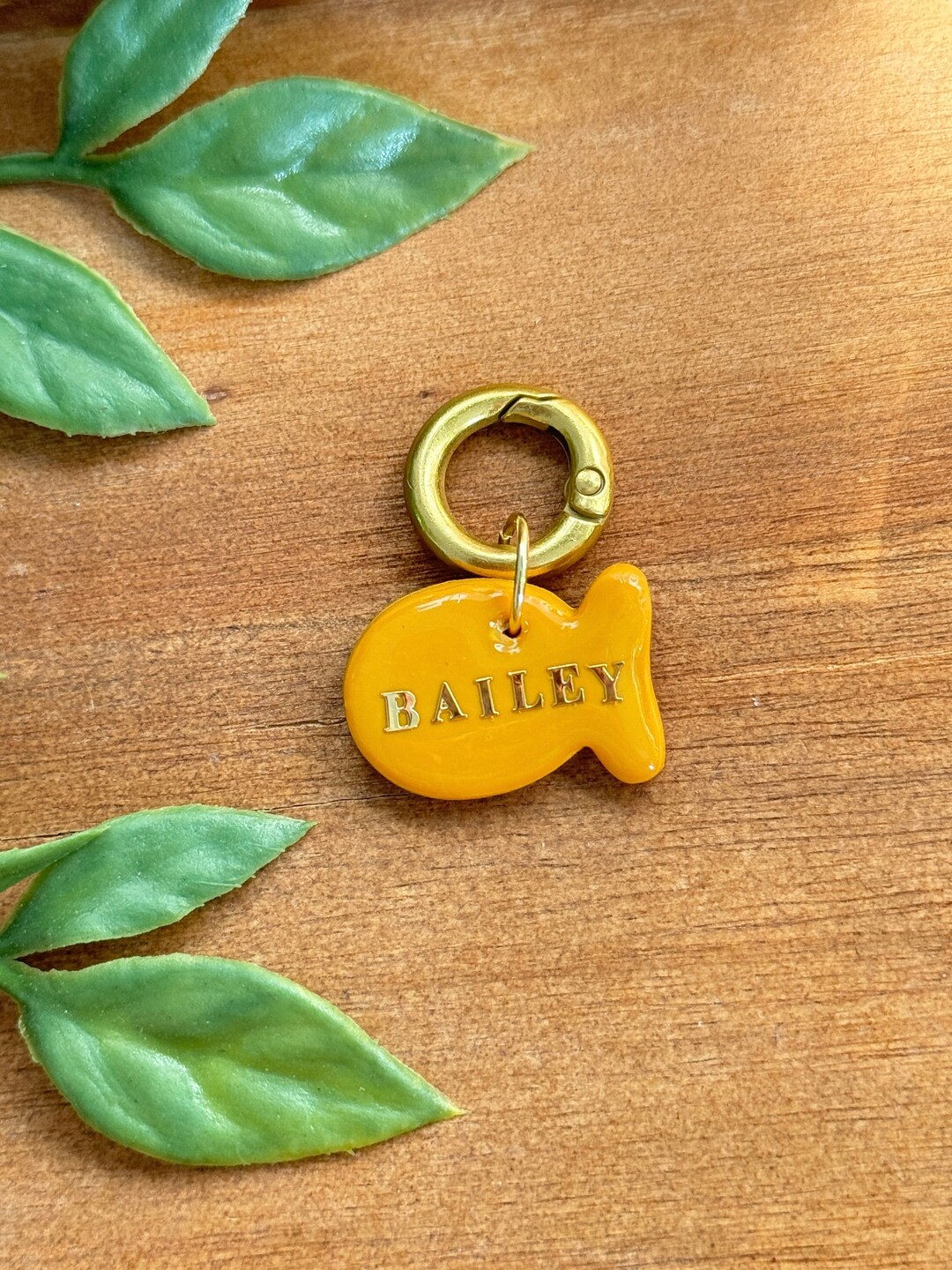 Gold Fish Name Tags for Pets, Polymer Clay Tag, Silent ID Tag ...