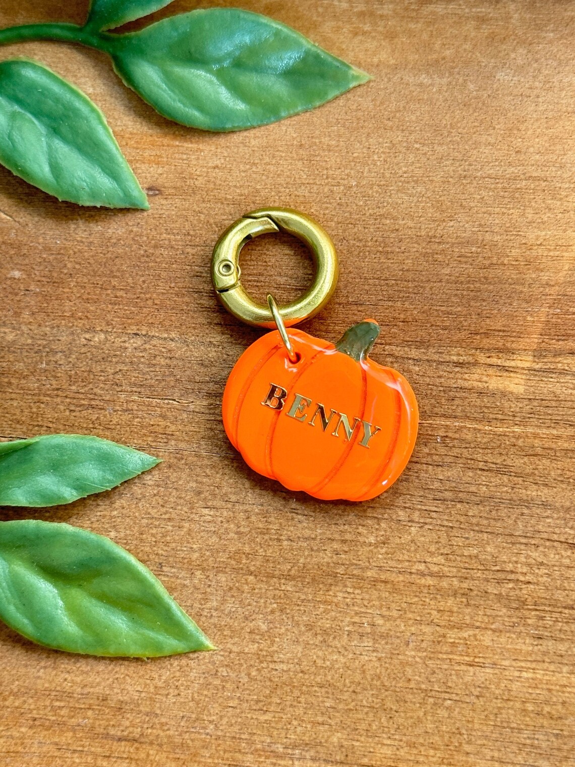 Pumpkin Name Tags for Pets, Polymer Clay Tag, Silent ID Tag ...