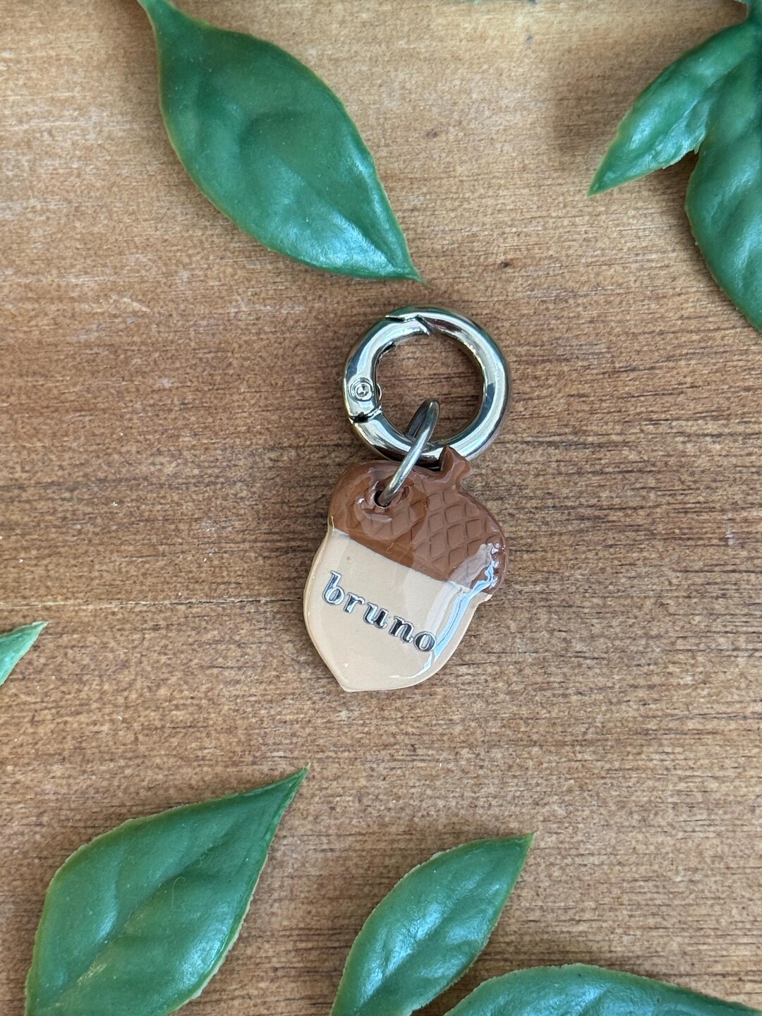 Acorn Shaped Name Tags for Pets, Polymer Clay Tag, Silent ID Tag ...