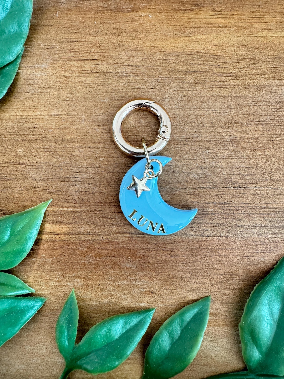 Moon Shaped Name Tags for Pets, Polymer Clay Tag, Silent ID Tag ...