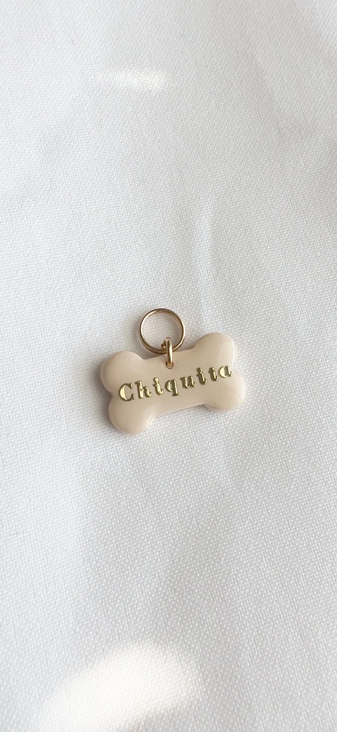 Name Tags for Pets, Polymer Clay Tag, Silent ID Tag, Personalized Dog ...