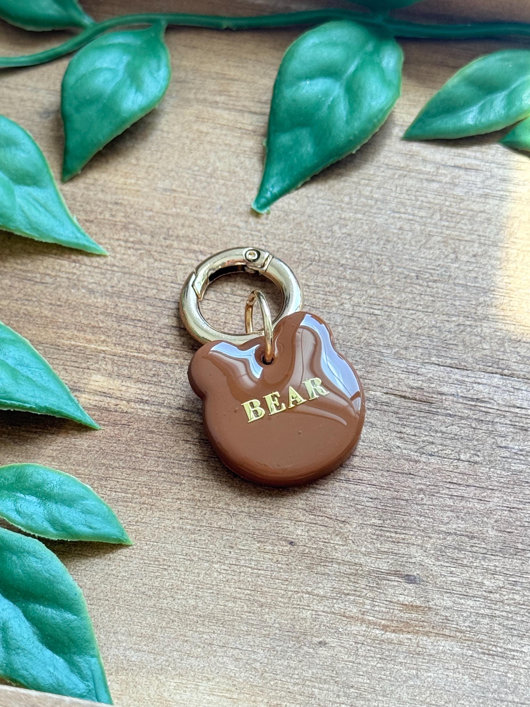Teddy Bear Shaped Name Tags for Pets, Polymer Clay Tag, Silent ID Tag ...