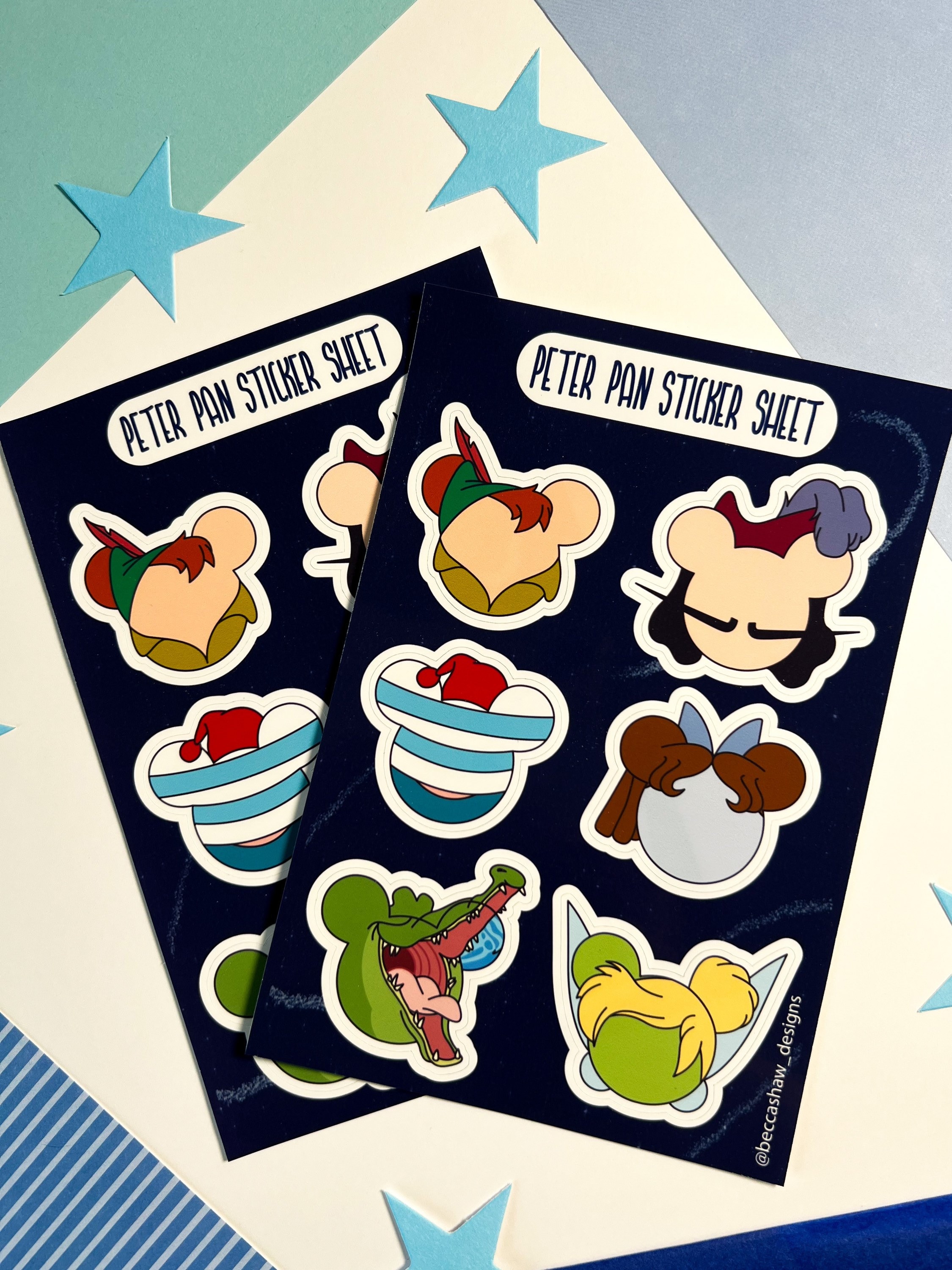 Peter Pan Sticker Sheet Disneys Peter Pan Character - Etsy