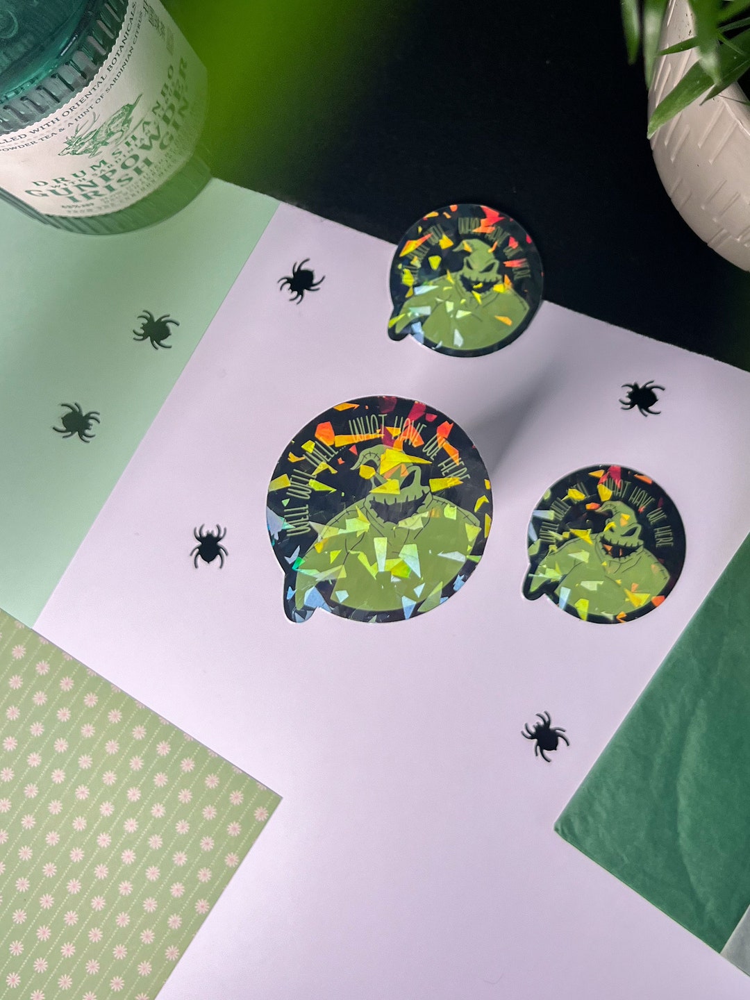 Nightmare Before Christmas Glitter Stickers Oogie Boogie Sally Quote ...