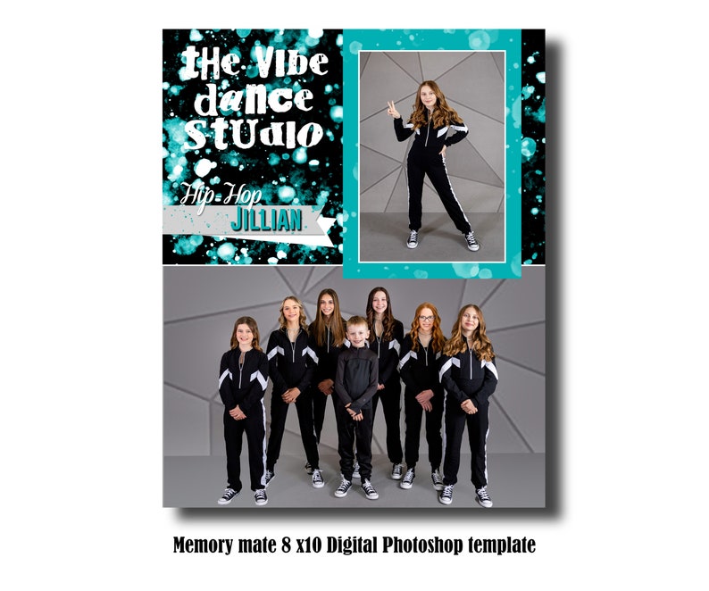 8x10 Memory Mate Digital Photoshop Template - Any Sport Dance Hip Hop ...