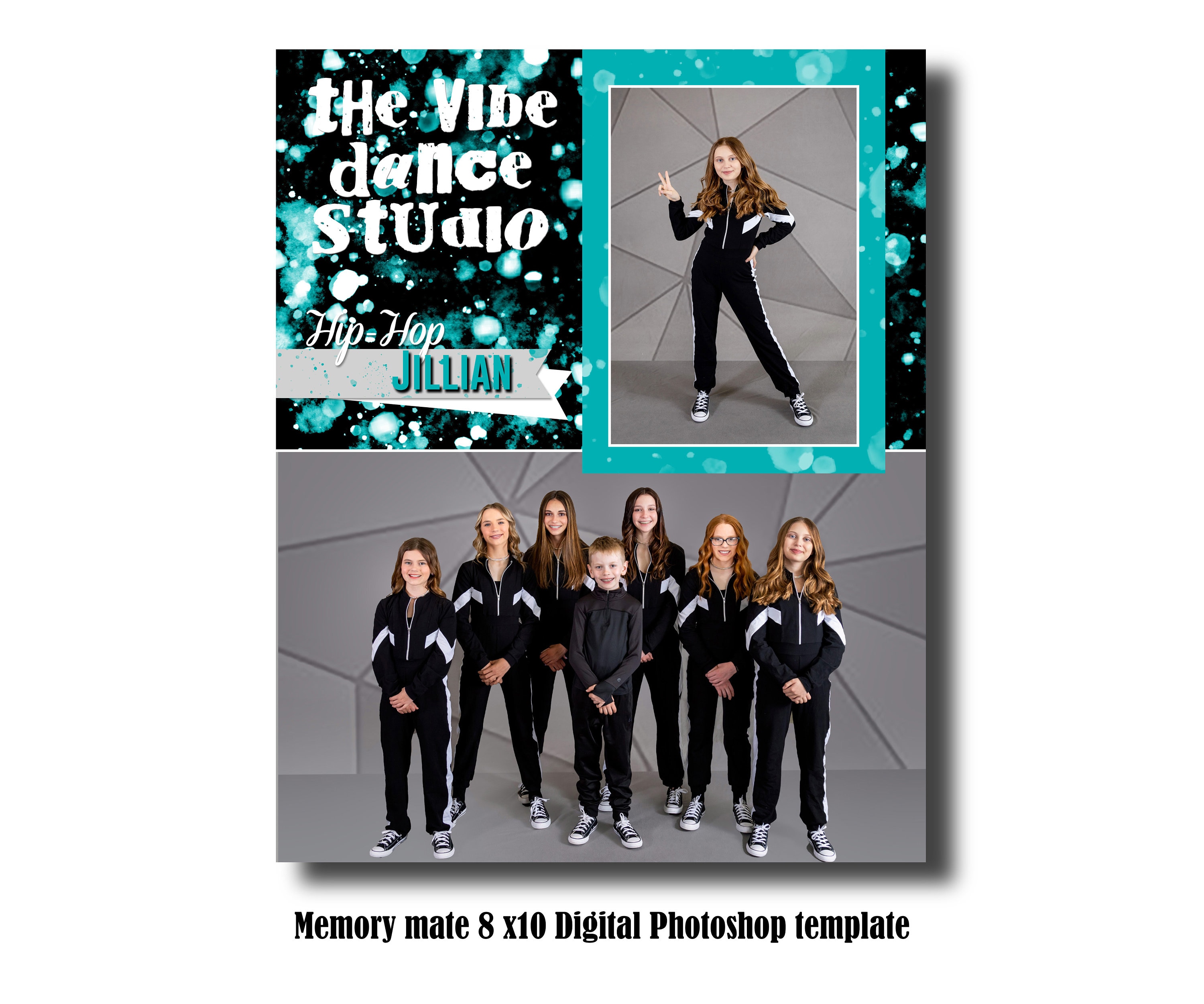 8x10 Memory Mate Digital Photoshop Template - Any Sport Dance Hip Hop ...