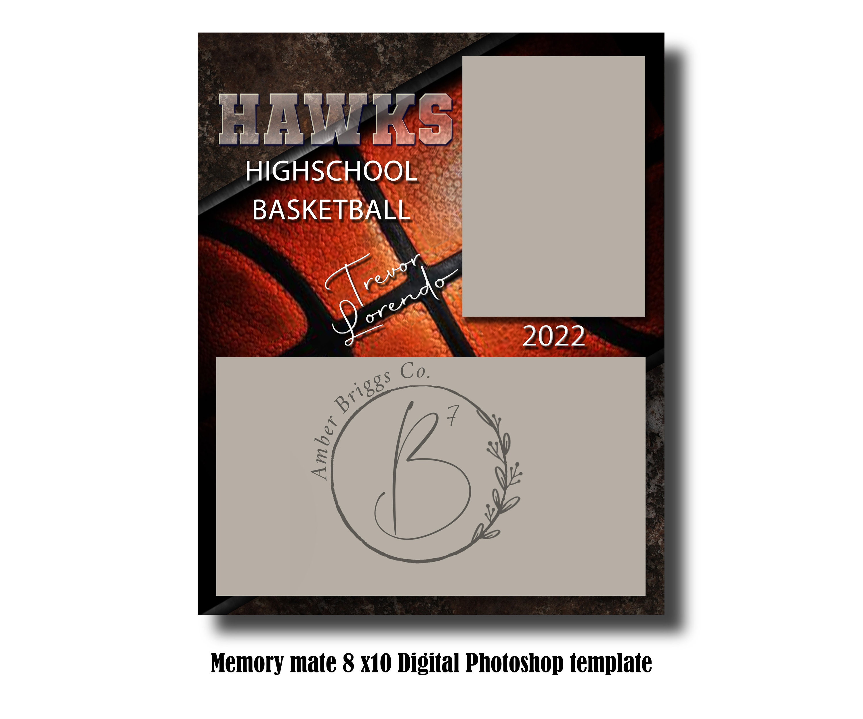 8x10 Memory Mate Digital Photoshop Template - Basketball / Sports PSD ...