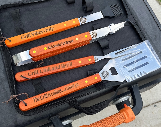 Personalized BBQ Set-grill Gift Set-groomsmen Gift-bbq Gift-grilling ...