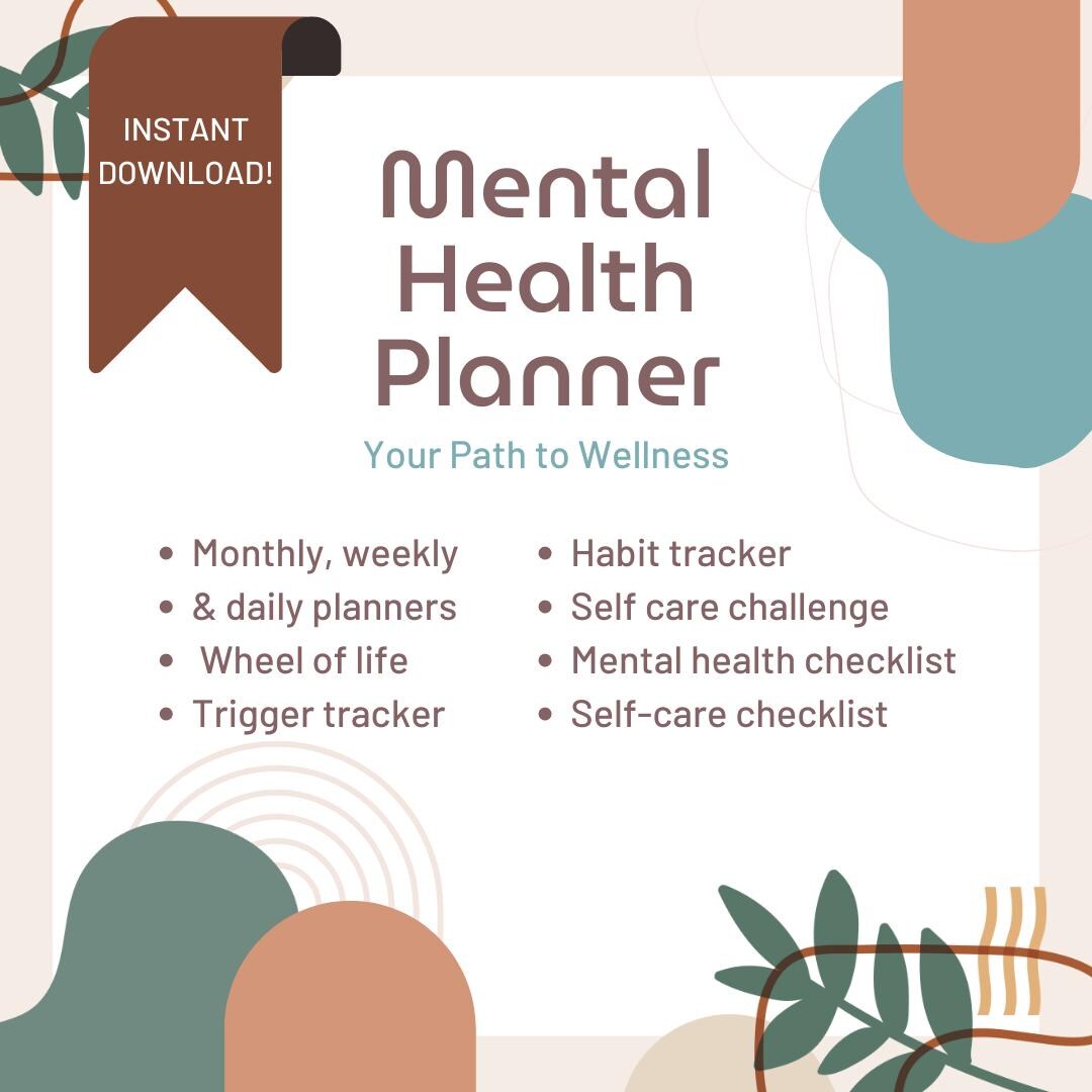 Mental Health Planner, Digital Self Care Journal, Self Care Planner ...